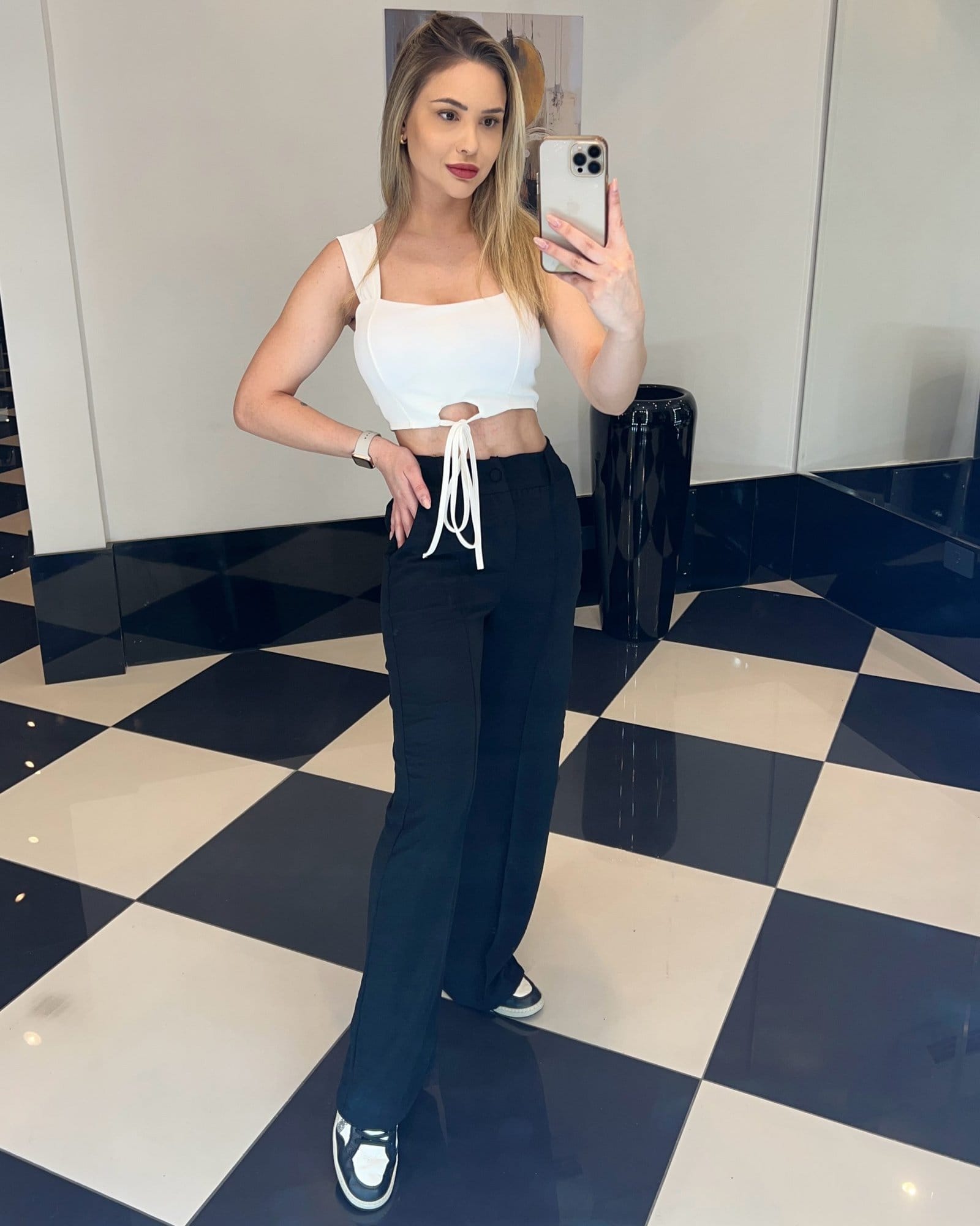 Calça Pantalona Neila Preta - Ponto da Moda CWB